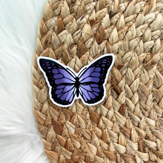 Purple Butterfly Sticker Vinyl Stickers Laptop Stickers - Etsy
