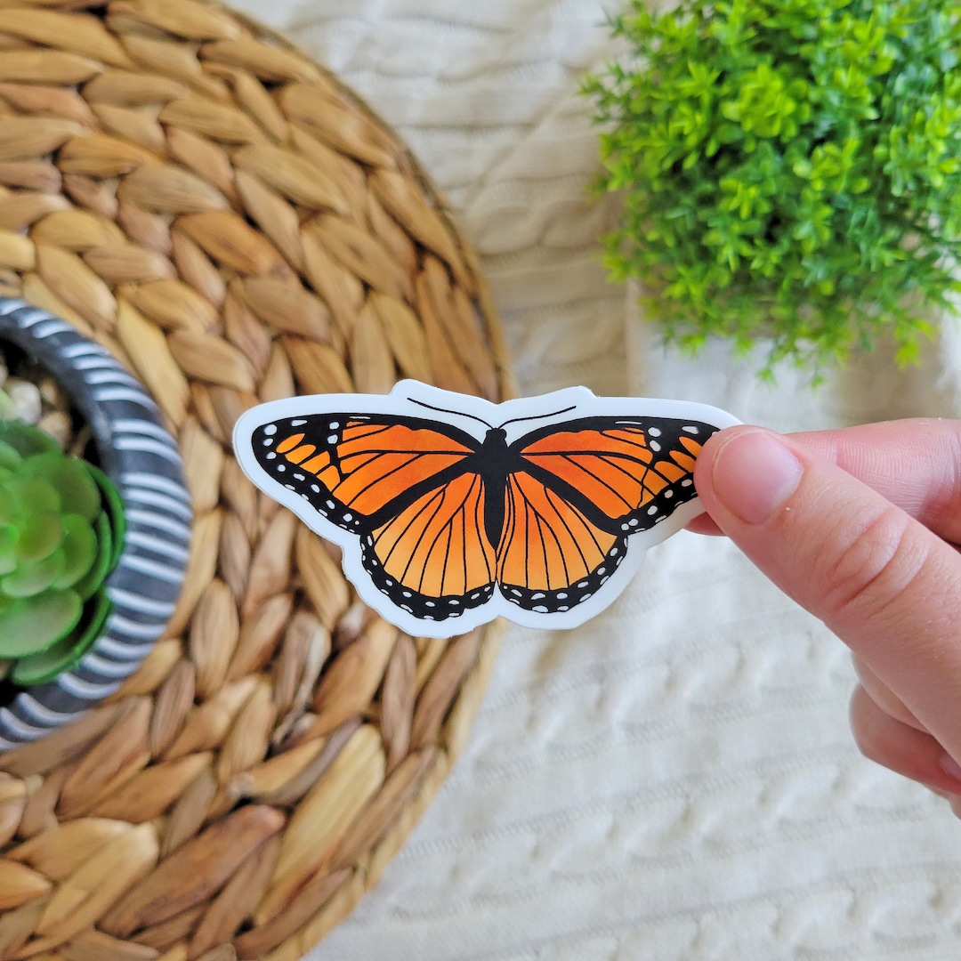 Monarch Butterfly Sticker, Vinyl Stickers, Laptop Stickers, Water ...