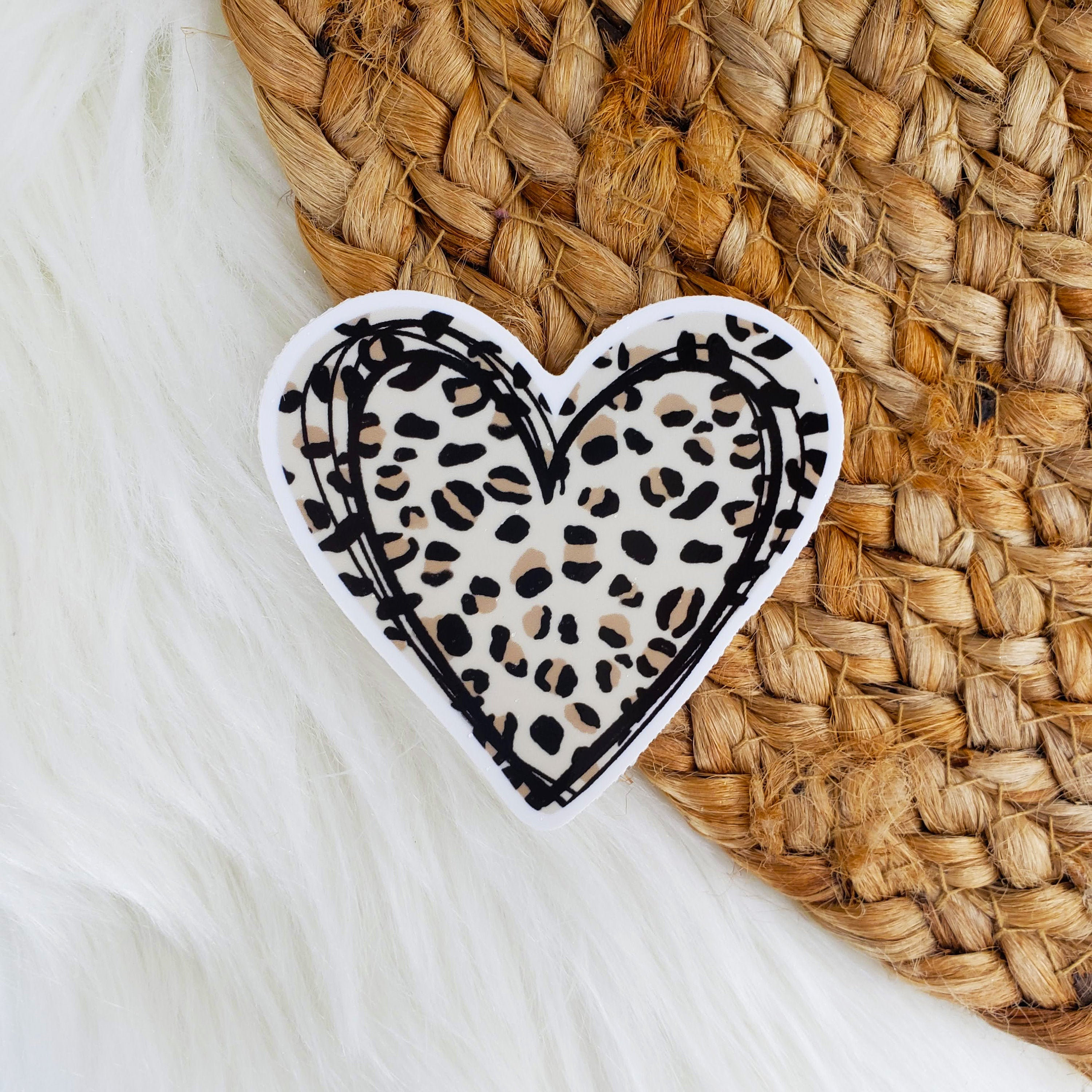 Cheetah Print Sticker, Heart Sticker, Animal Sicker, Water Bottle ...