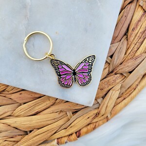 Monarch Butterfly Keychain, Butterfly Keyring, Metal Butterfly Keychain ...