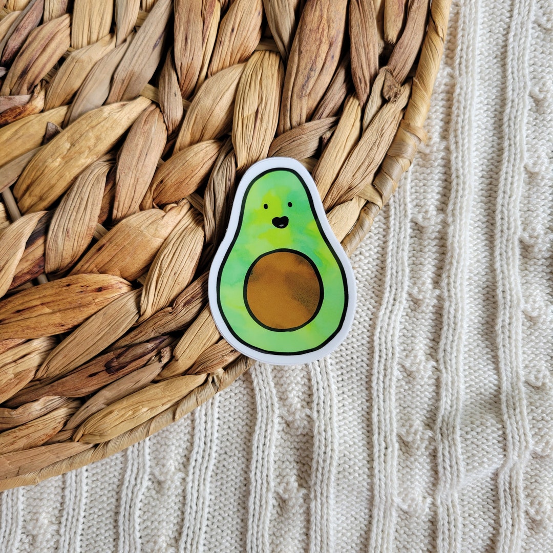 Avocado Sticker, Food Sticker, Cute Sticker, Laptop Stickers, Water ...