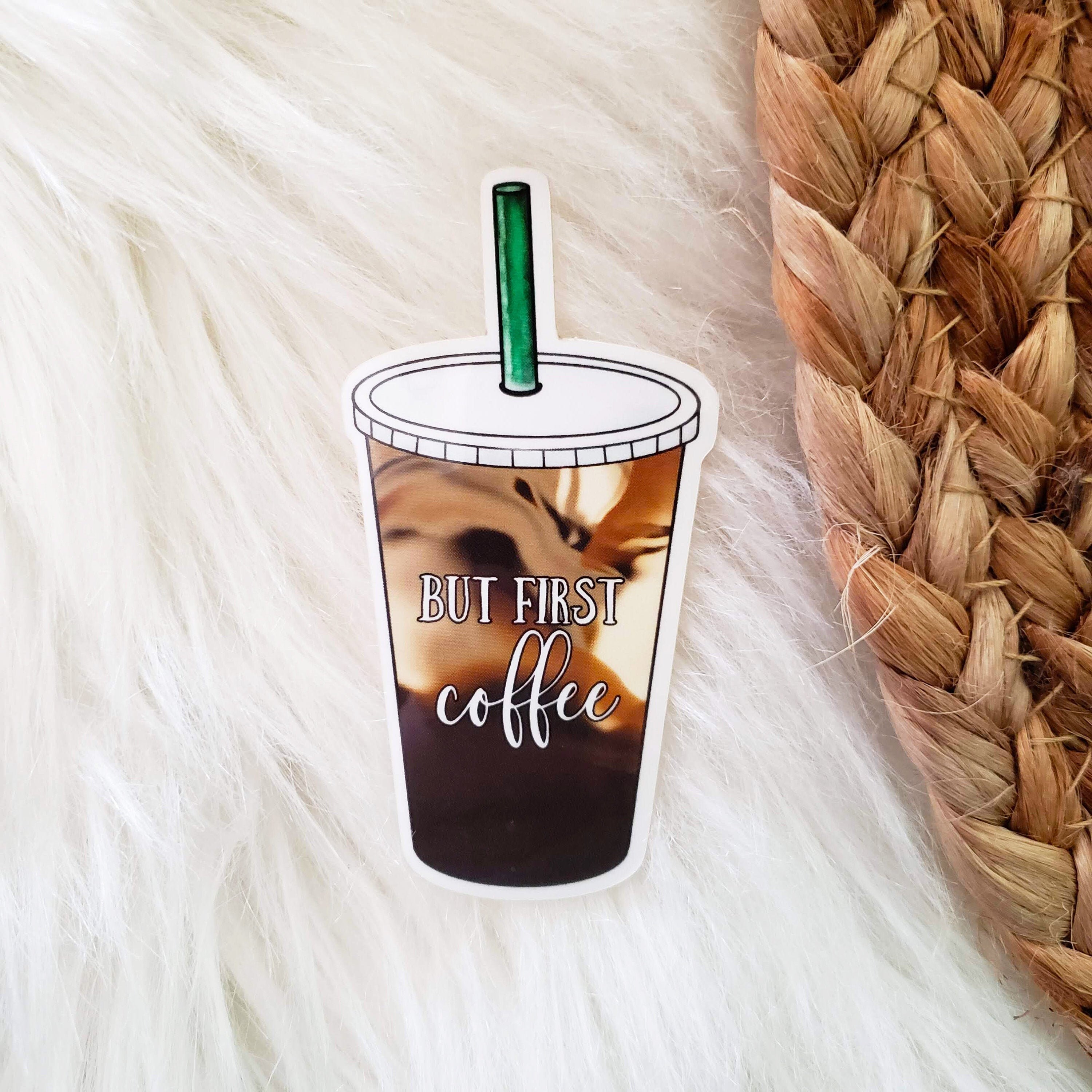 Iced Coffee Sticker But first Coffee Sticker Laptop | Etsy