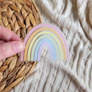 Pastel Rainbow Sticker, Clear Background Rainbow Sticker - Etsy