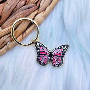 Monarch Butterfly Keychain, Butterfly Keyring, Metal Butterfly Keychain ...