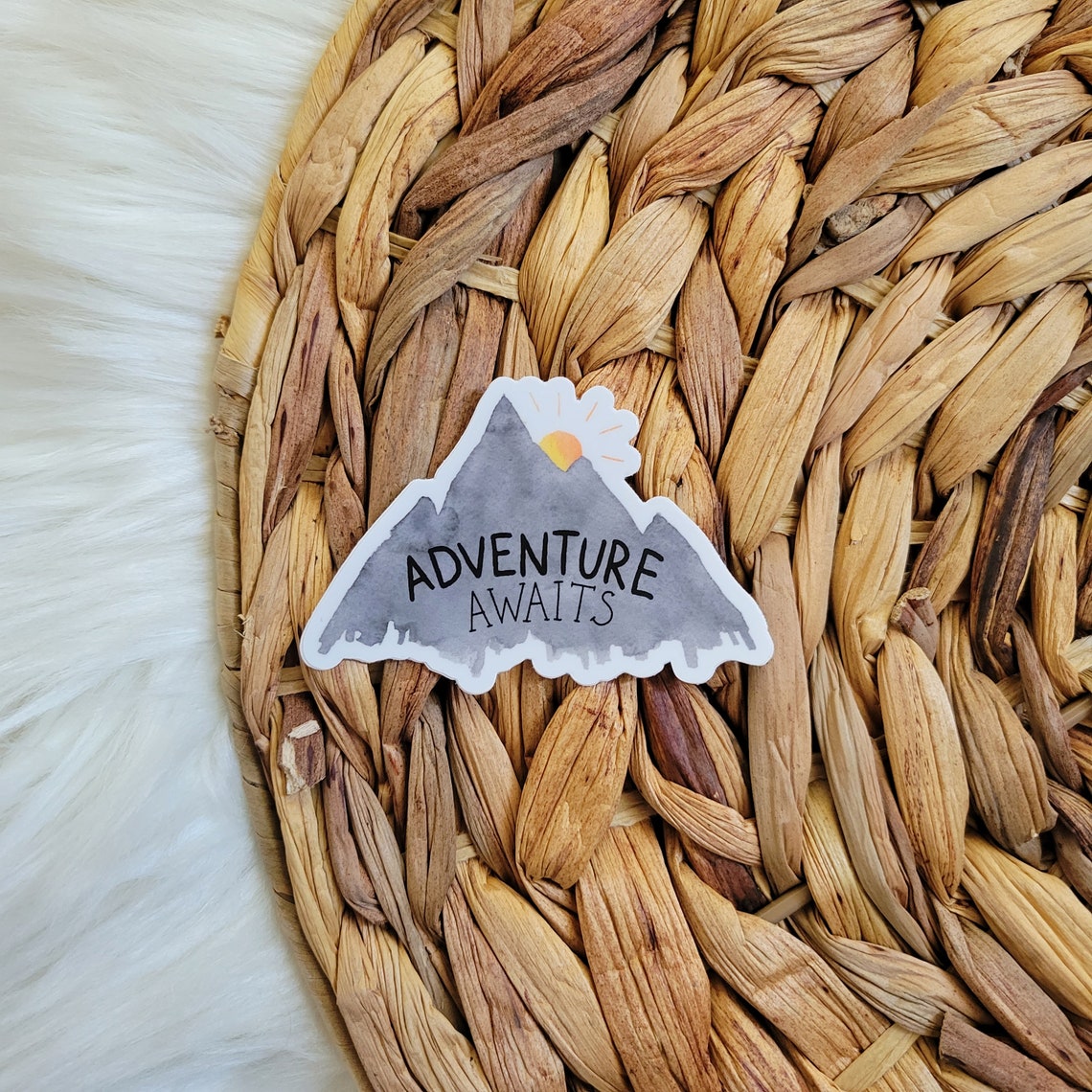 Adventure Sticker Adventure Awaits Mountain Sticker - Etsy