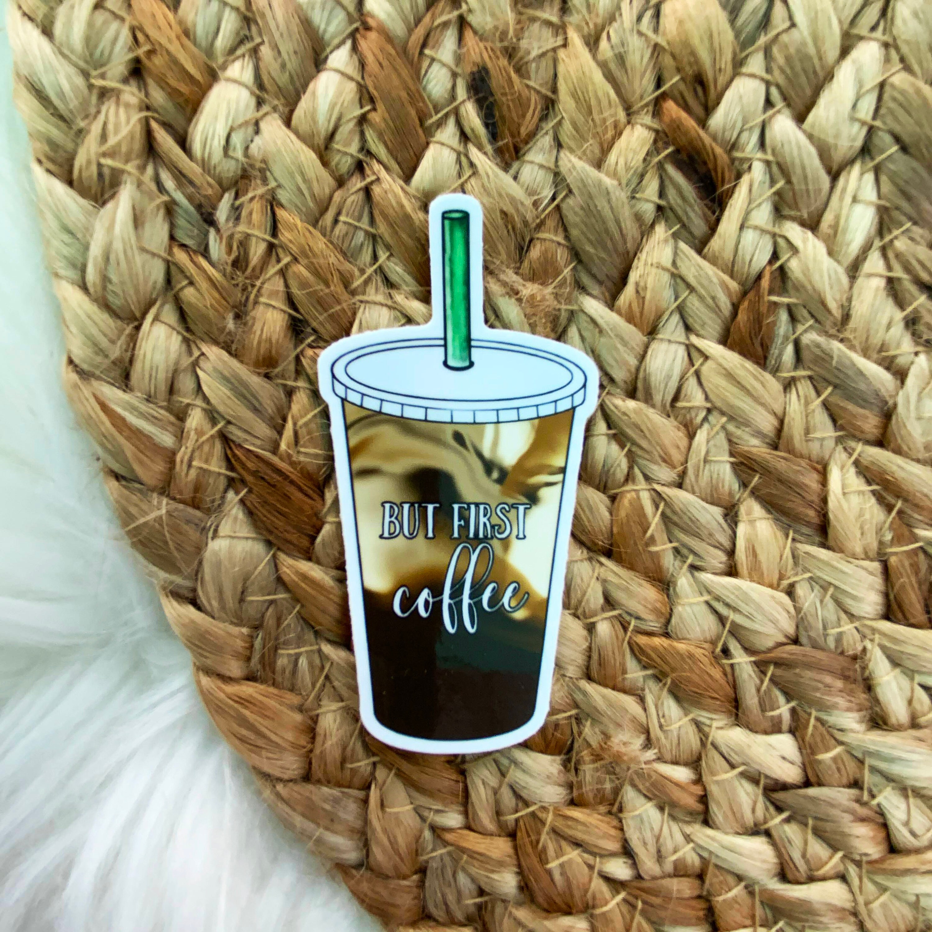 Iced Coffee Sticker But first Coffee Sticker Laptop | Etsy