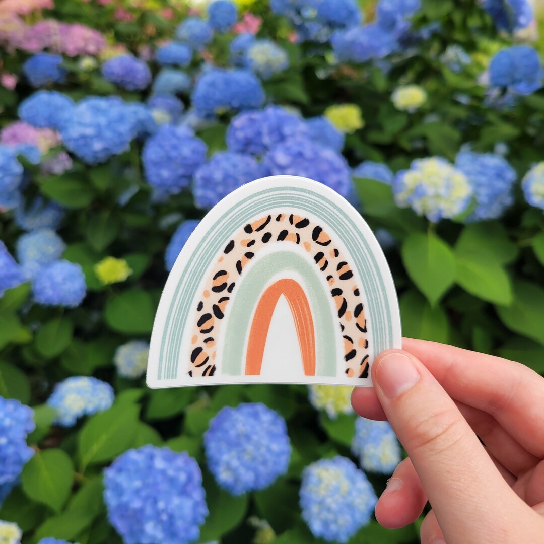 Cheetah Print Rainbow Sticker, Leopard Print Sticker, Rainbow Sticker ...