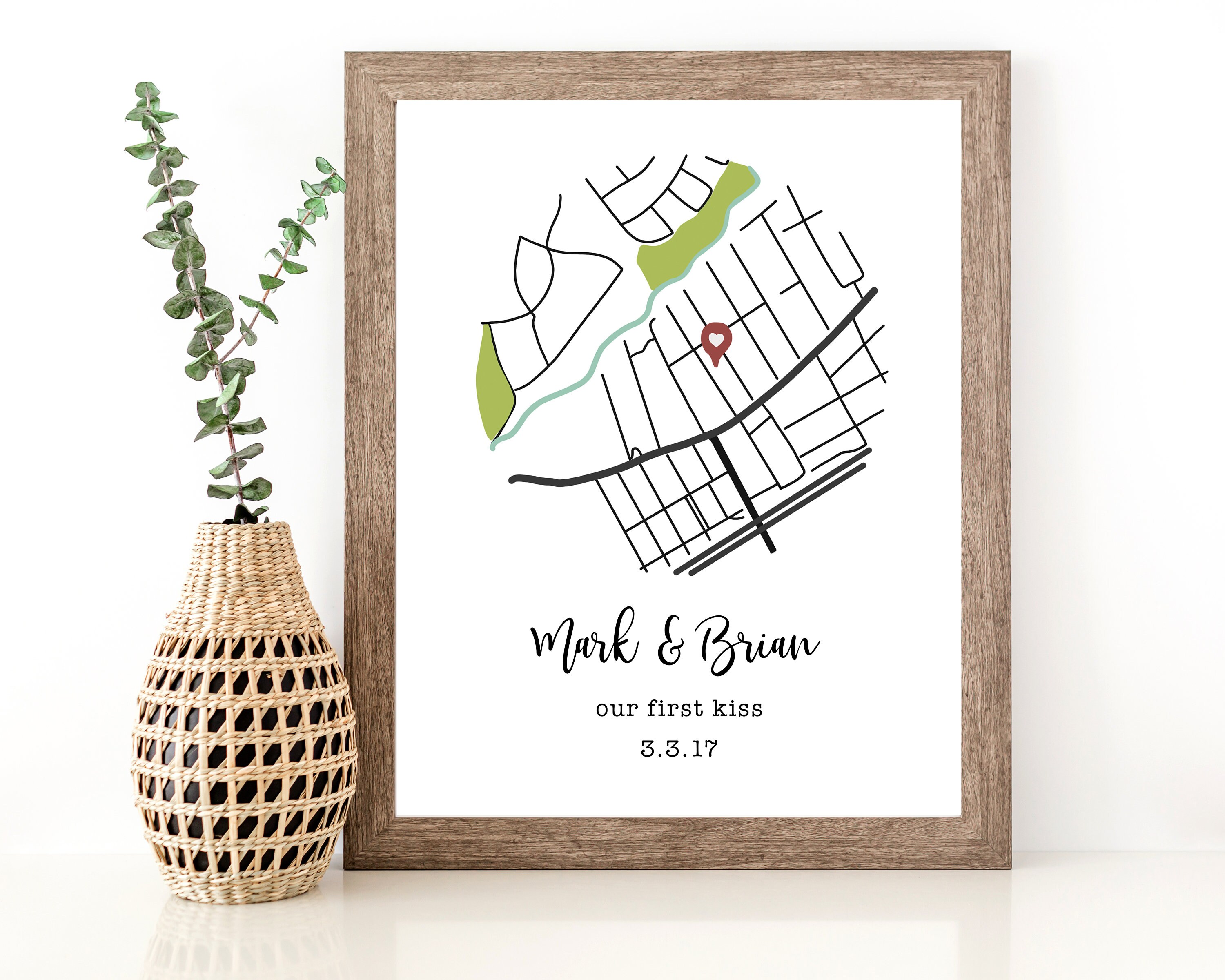 Where we met sign Couple Gift First date location | Etsy