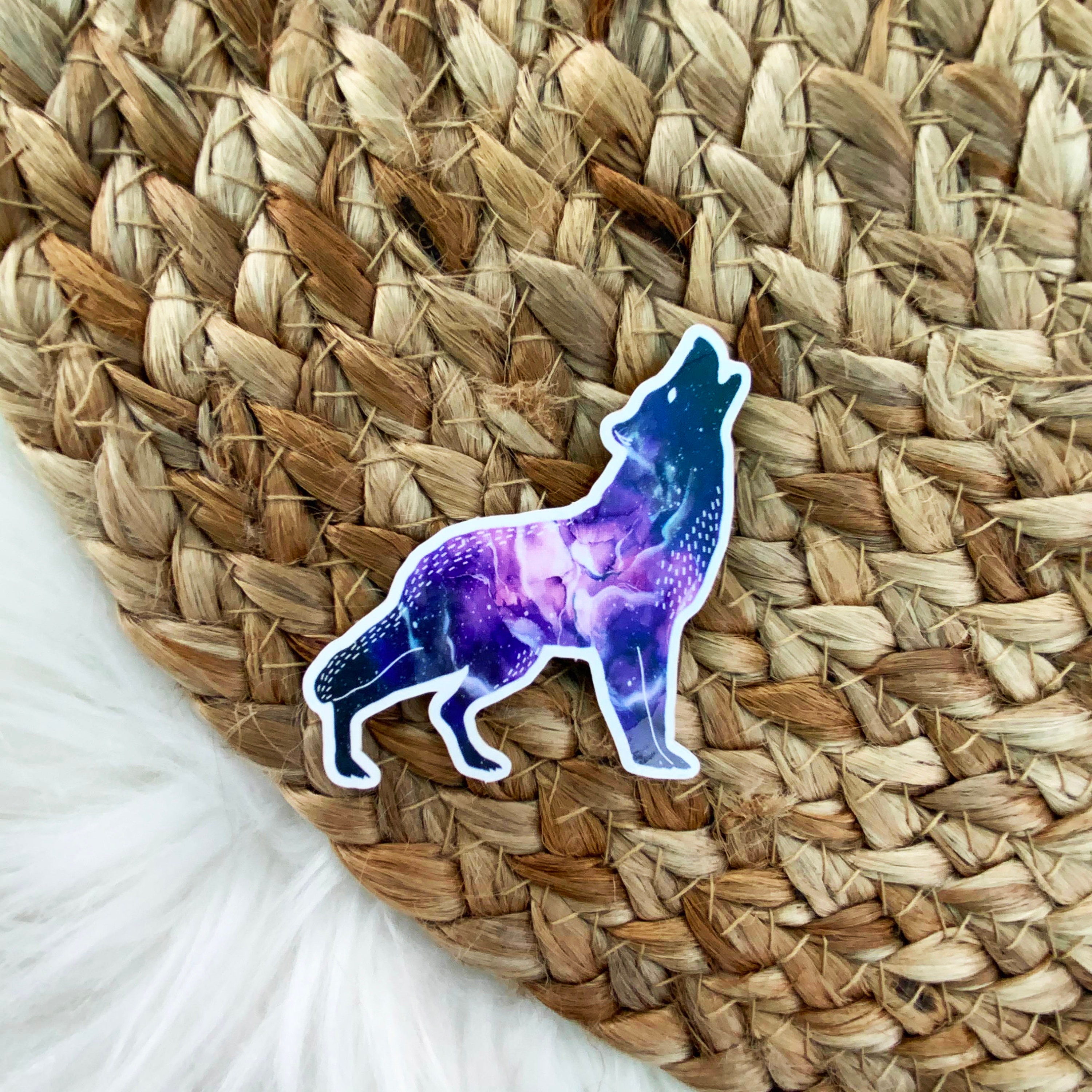 Waterproof Stickers Starlight Laptop Stickers Wolf Sticker Water bottle ...