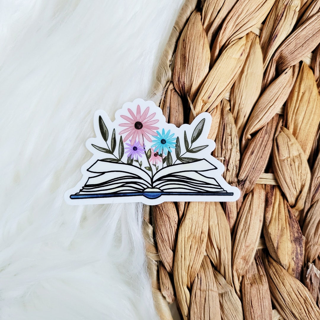 Floral Book Sticker Book Sticker Floral Sticker Flower - Etsy