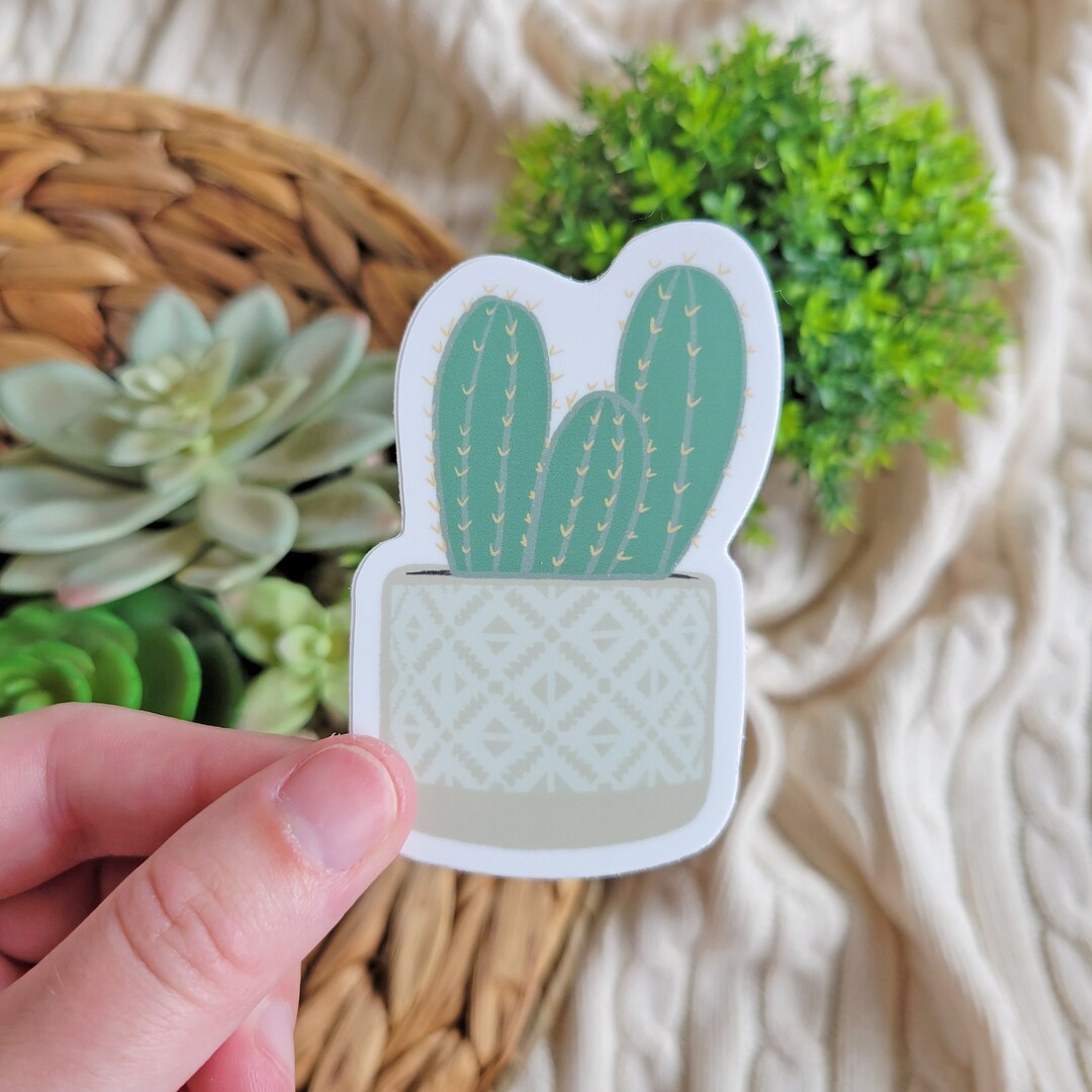 Cactus Sticker Potted Plant Sticker Water Bottle Sticker - Etsy