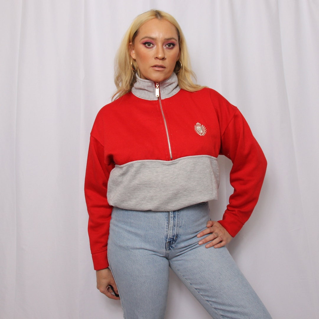 Vintage 90s Half-zip Sweatshirt - Etsy