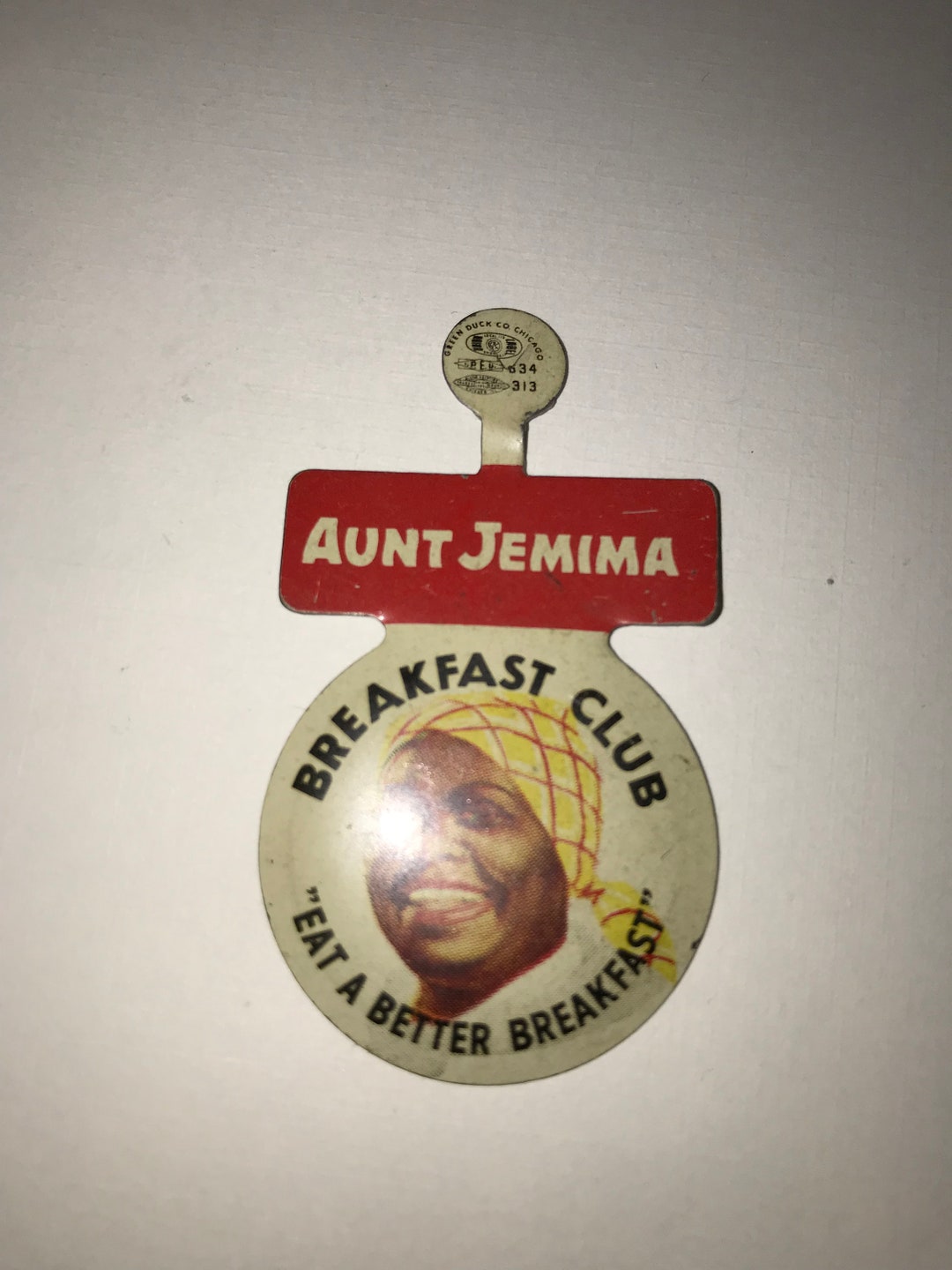 Vintage Adcraft Aunt Jemima Pancake Club Badge Metal Breakfast Pin ...