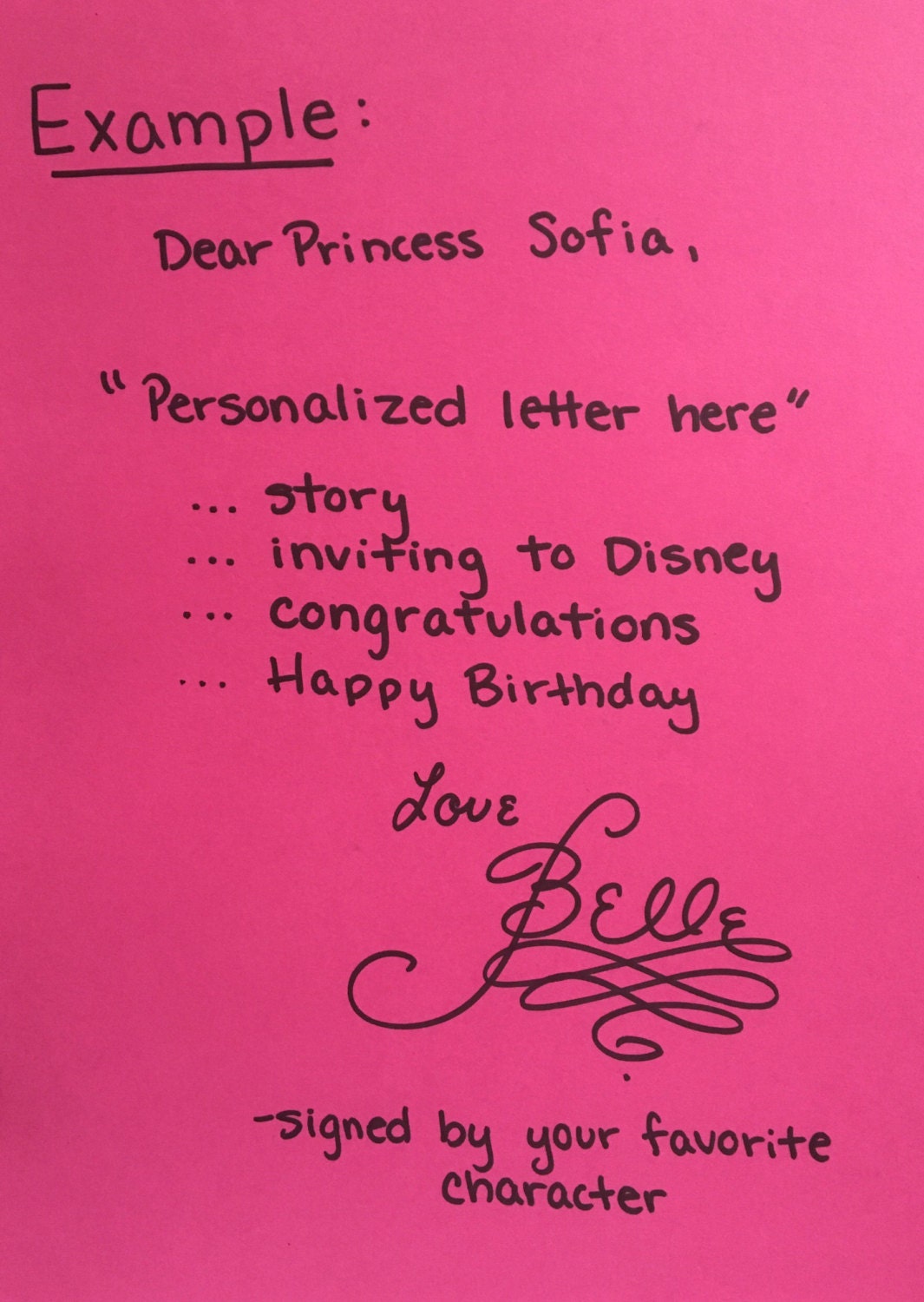 Personalized Letter From Disney Character - Etsy
