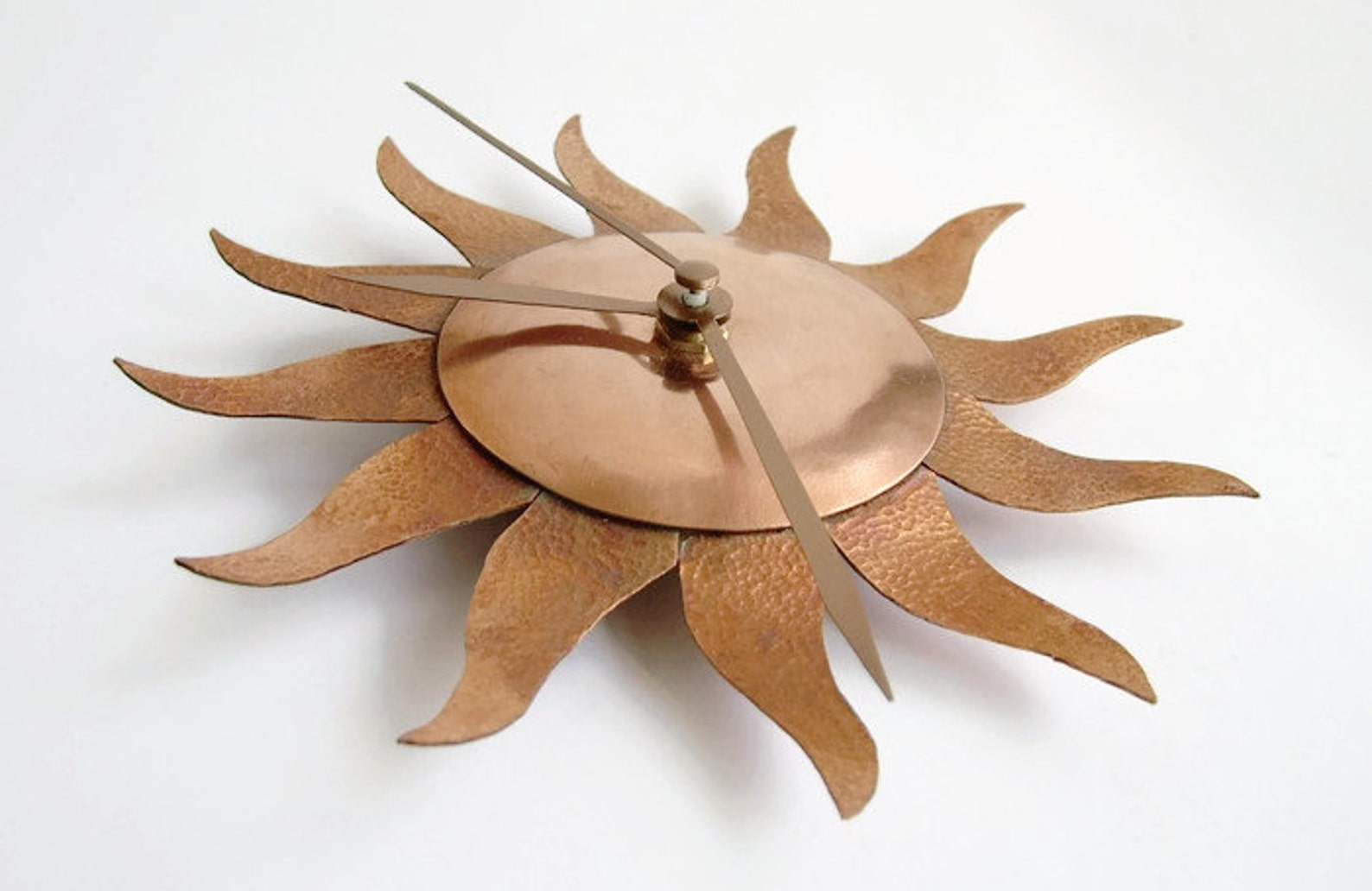 Copper Sun Clock Copper Clock Fiery Sun Clock Sun Clock | Etsy