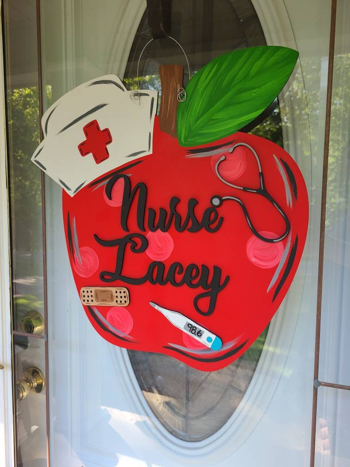 School Nurse Apple Door Hanger - Etsy