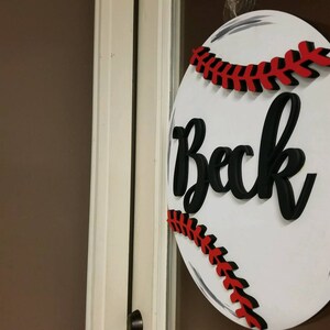 19 " Wood Round Baseball Sign, 3D Wood Sign, Baseball Name Signs - Etsy