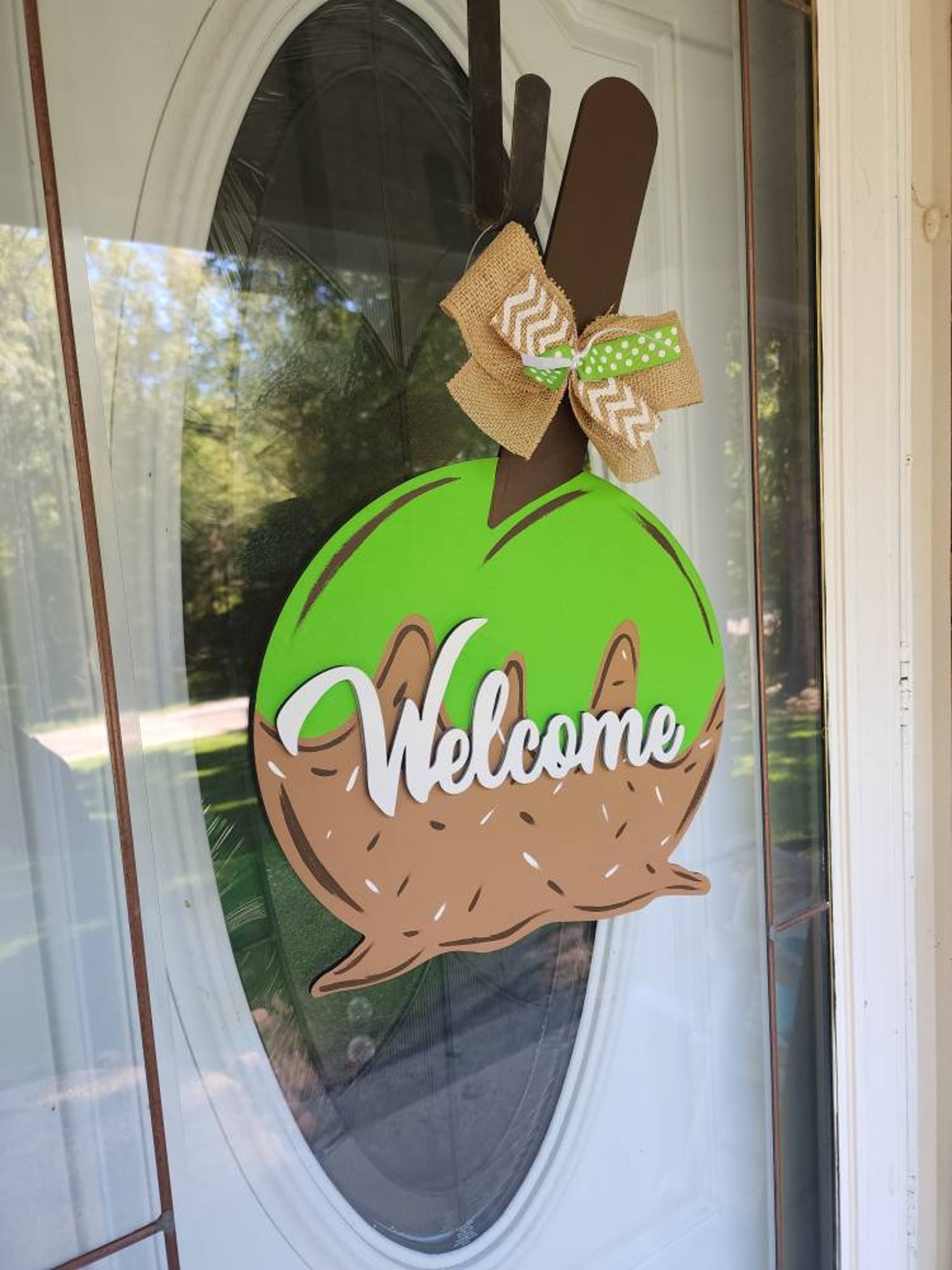 Caramel Apple Door Hanger Door Hangers Fall Decor - Etsy