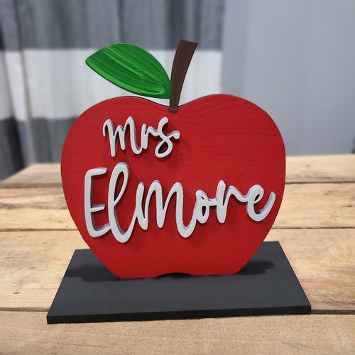Apple Desk Name Signs - Etsy