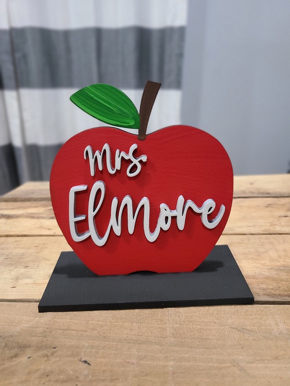 Apple Desk Name Signs | Etsy