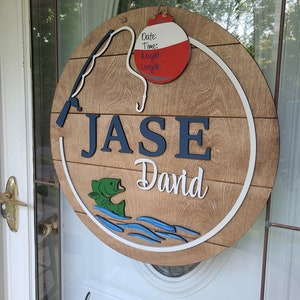 Fishing Baby Hospital Announcement, Fishing Baby Name Sign - Etsy