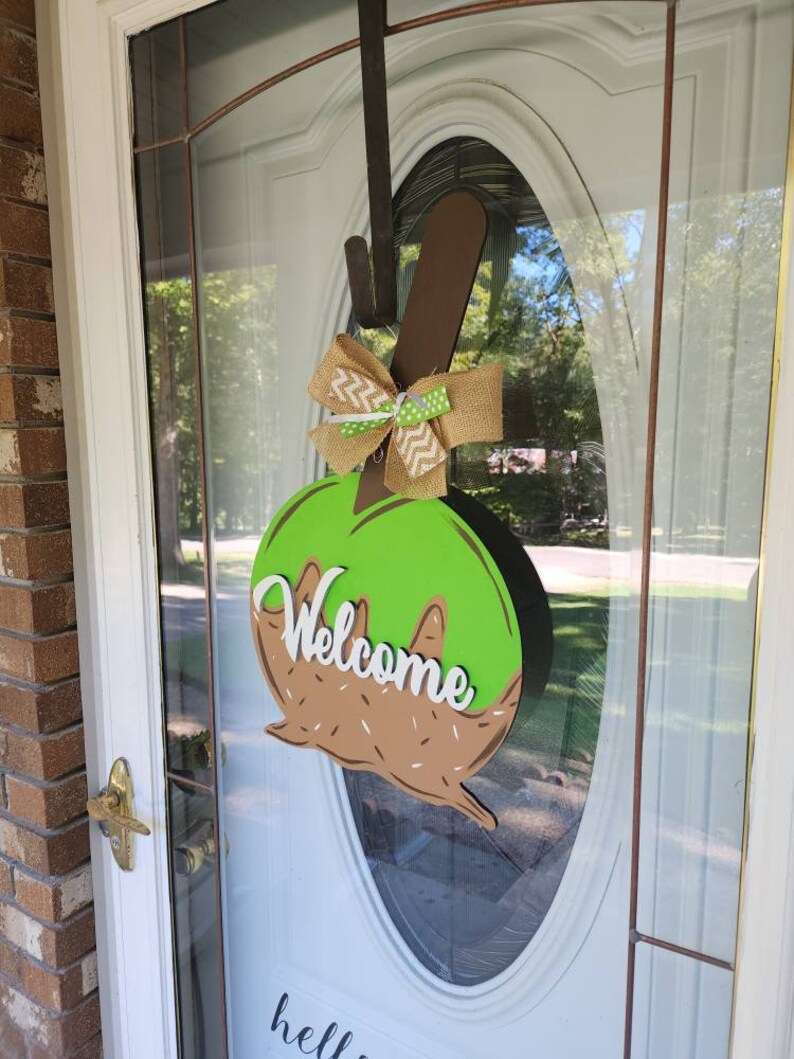 Caramel Apple Door Hanger, Door Hangers, Fall Decor - Etsy