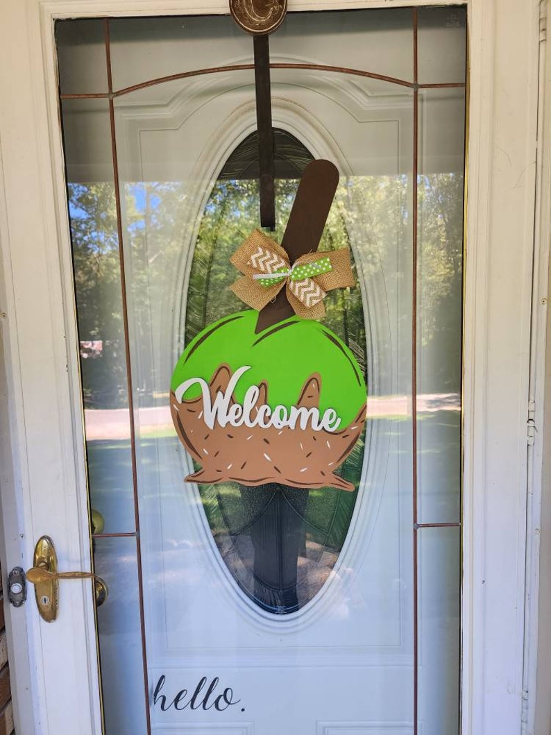 Caramel Apple Door Hanger Door Hangers Fall Decor - Etsy