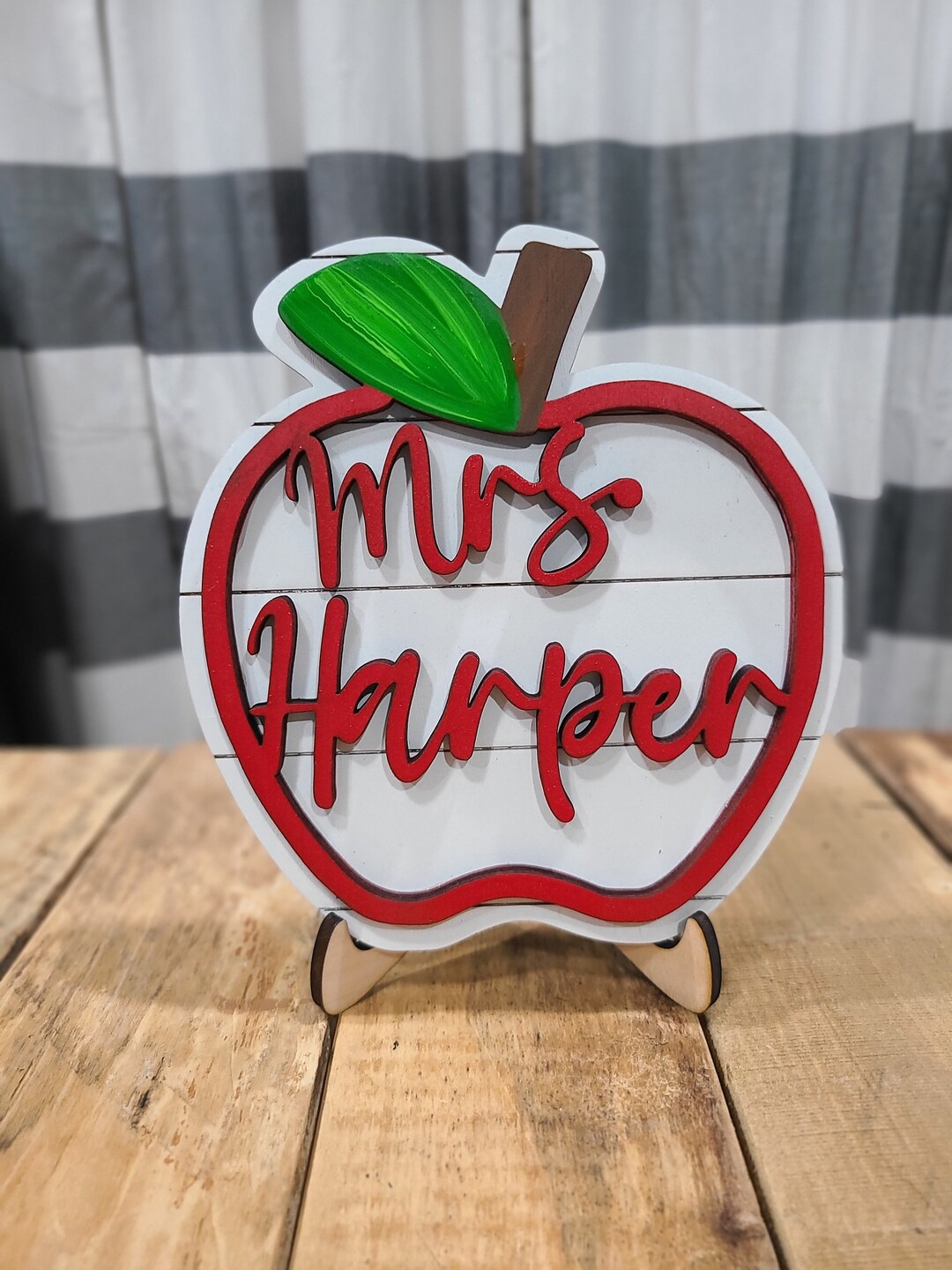 Faux Shiplap Apple Desk Name Plate - Etsy