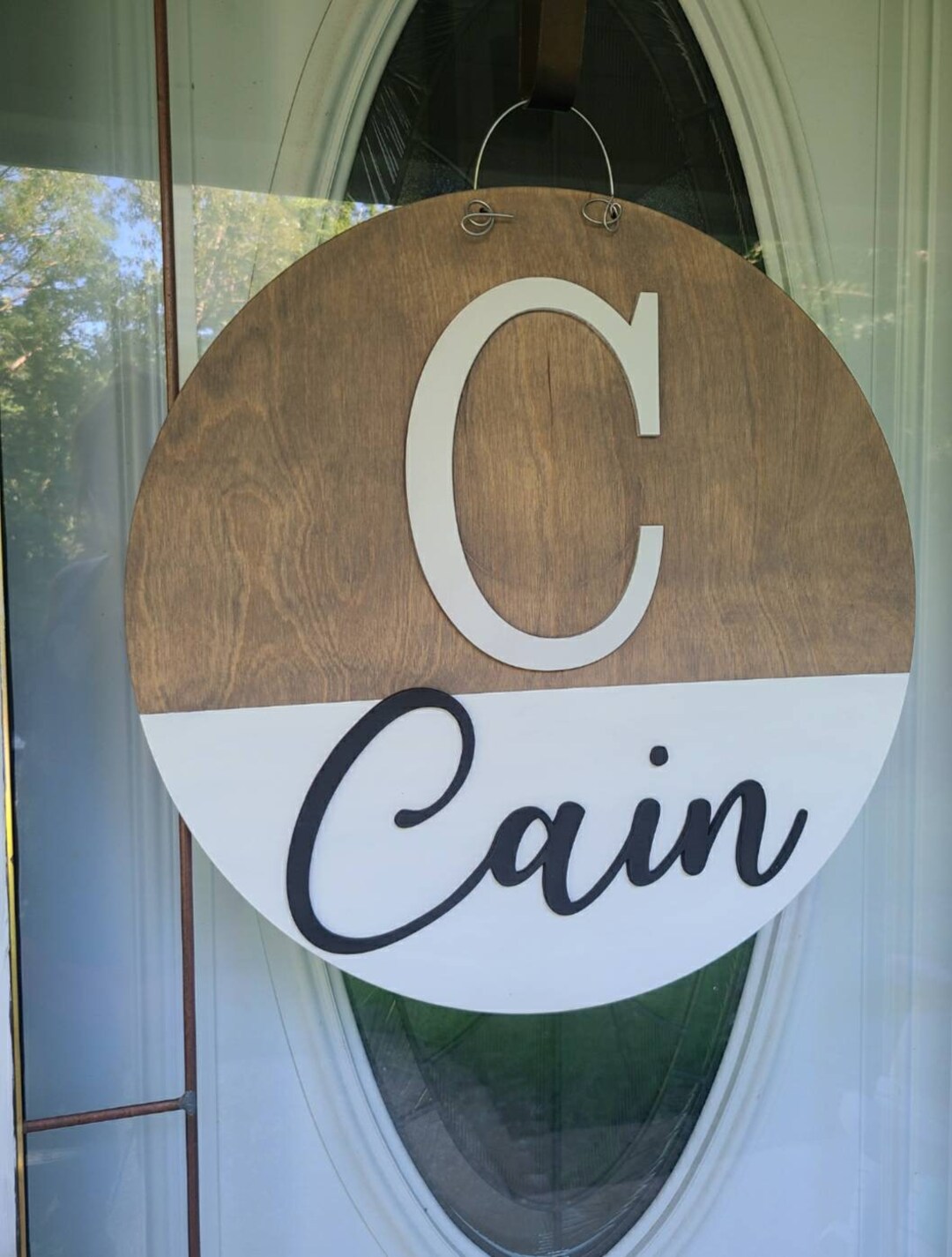 Round Initial Family Sign, 3D Letter Signs, Wood Signs, Family Name ...