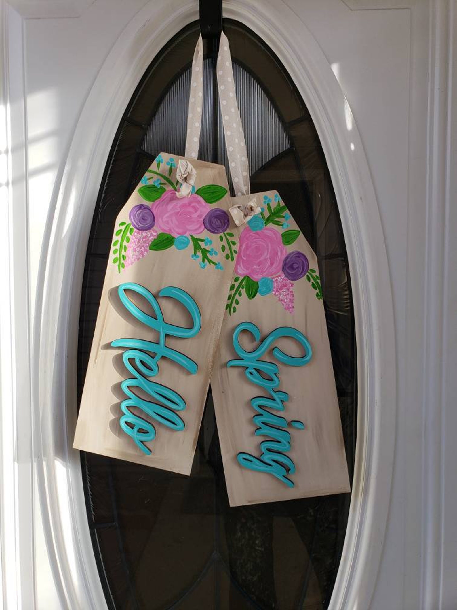 Hello Spring Door Tags - Etsy