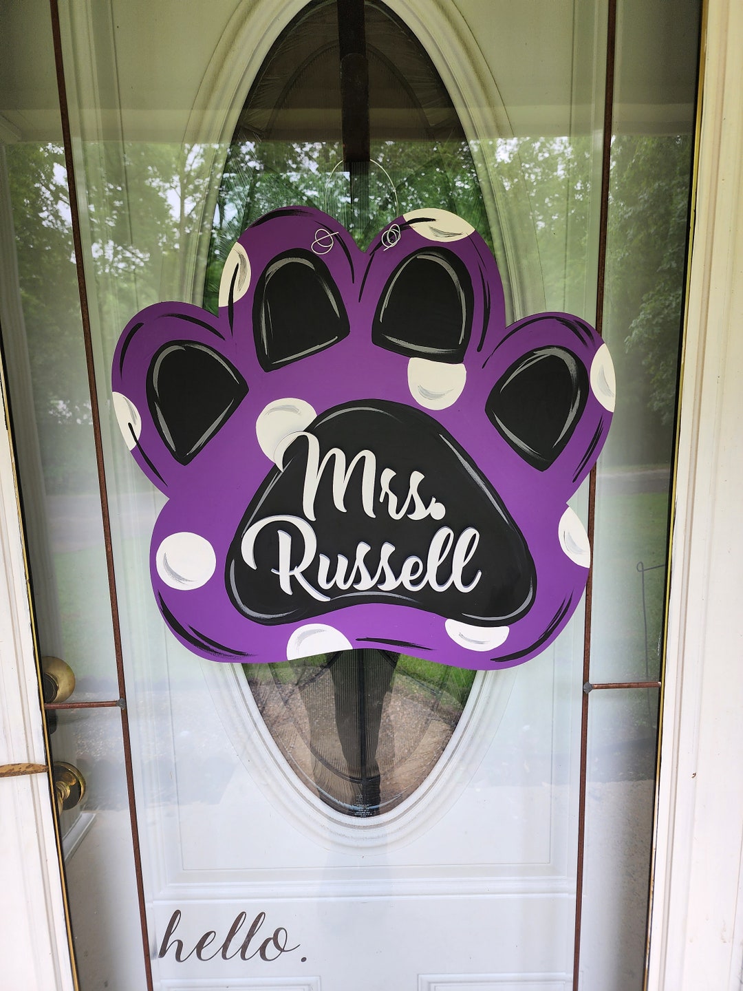 Paw Print Door Hanger - Etsy