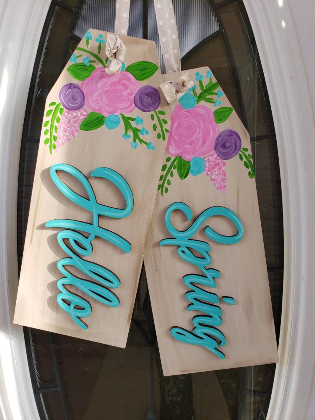 Hello Spring Door Tags - Etsy