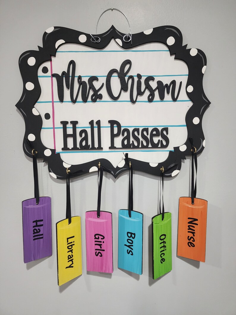 Teacher Hall Pass Sign - Etsy
