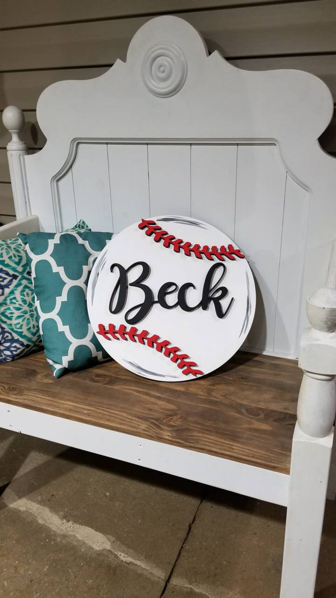 19 " Wood Round Baseball Sign, 3D Wood Sign, Baseball Name Signs - Etsy