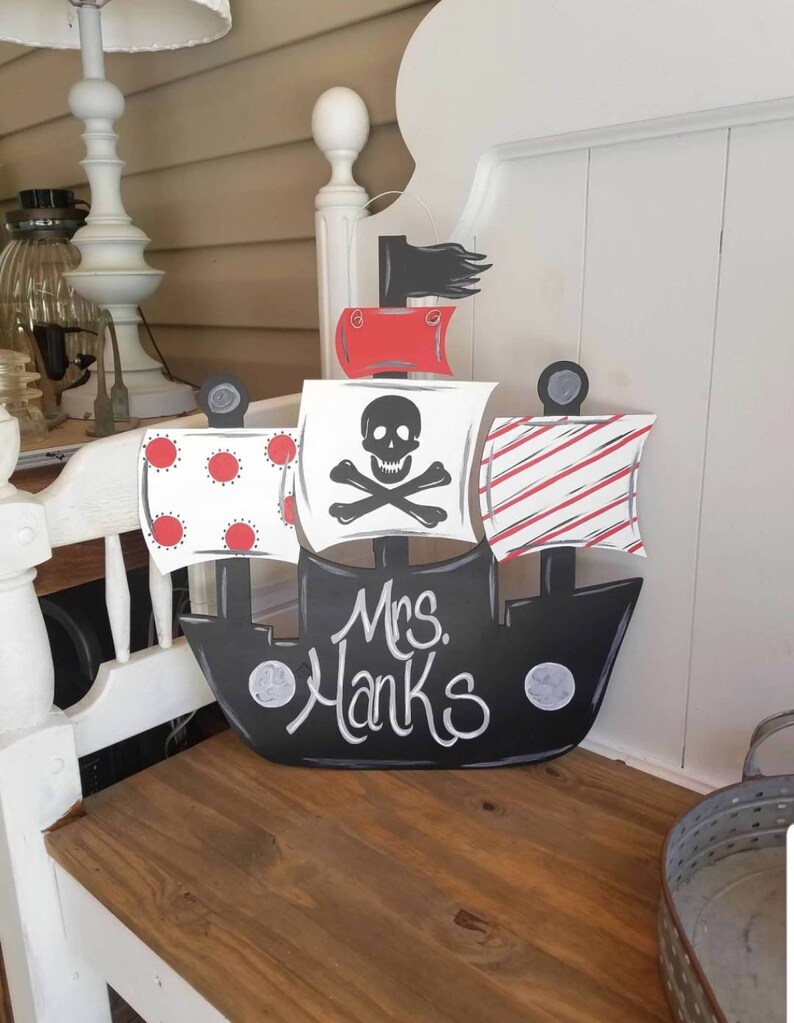 Pirate door hanger pirate ship pirates door hangers | Etsy