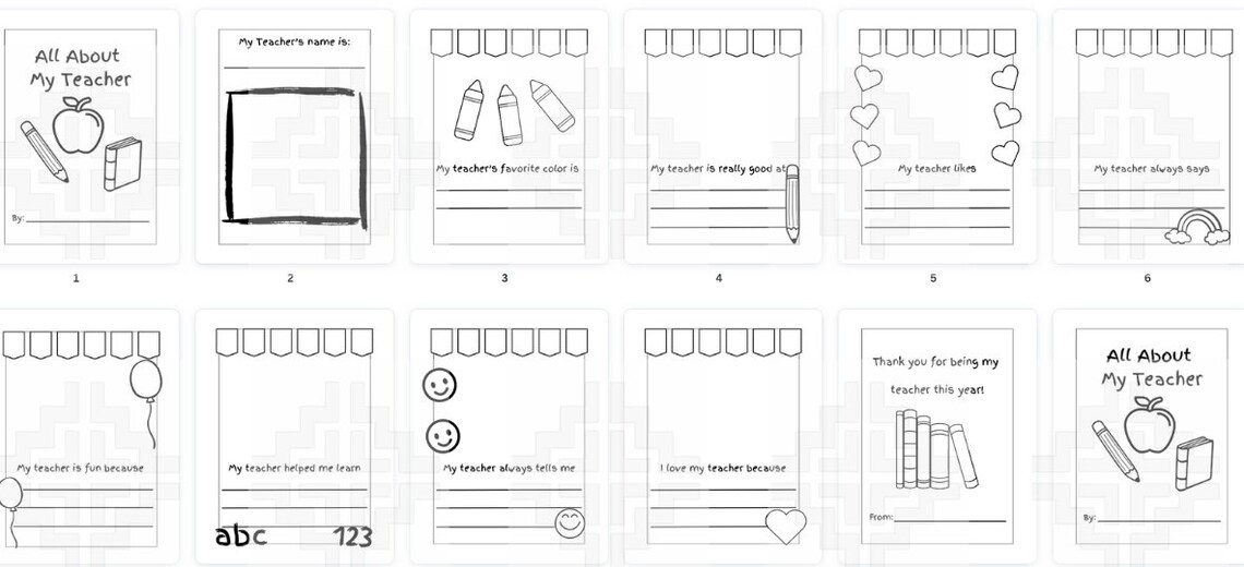 PRINTABLE All About My Teacher Booklet - Etsy