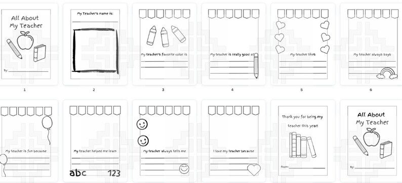 PRINTABLE All About My Teacher Booklet - Etsy