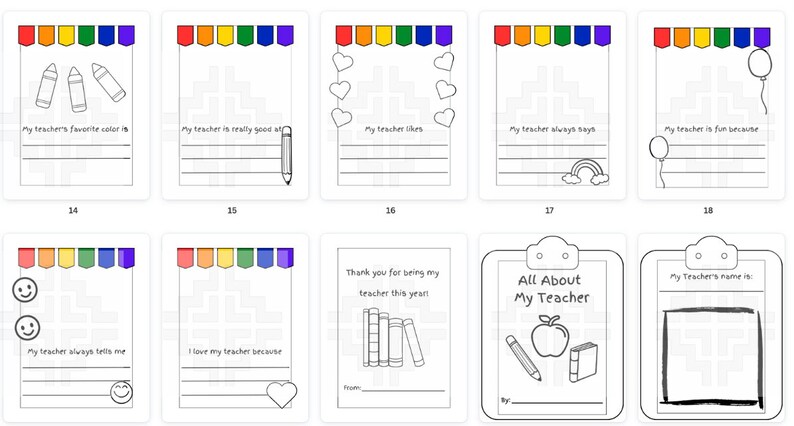 PRINTABLE All About My Teacher Booklet - Etsy