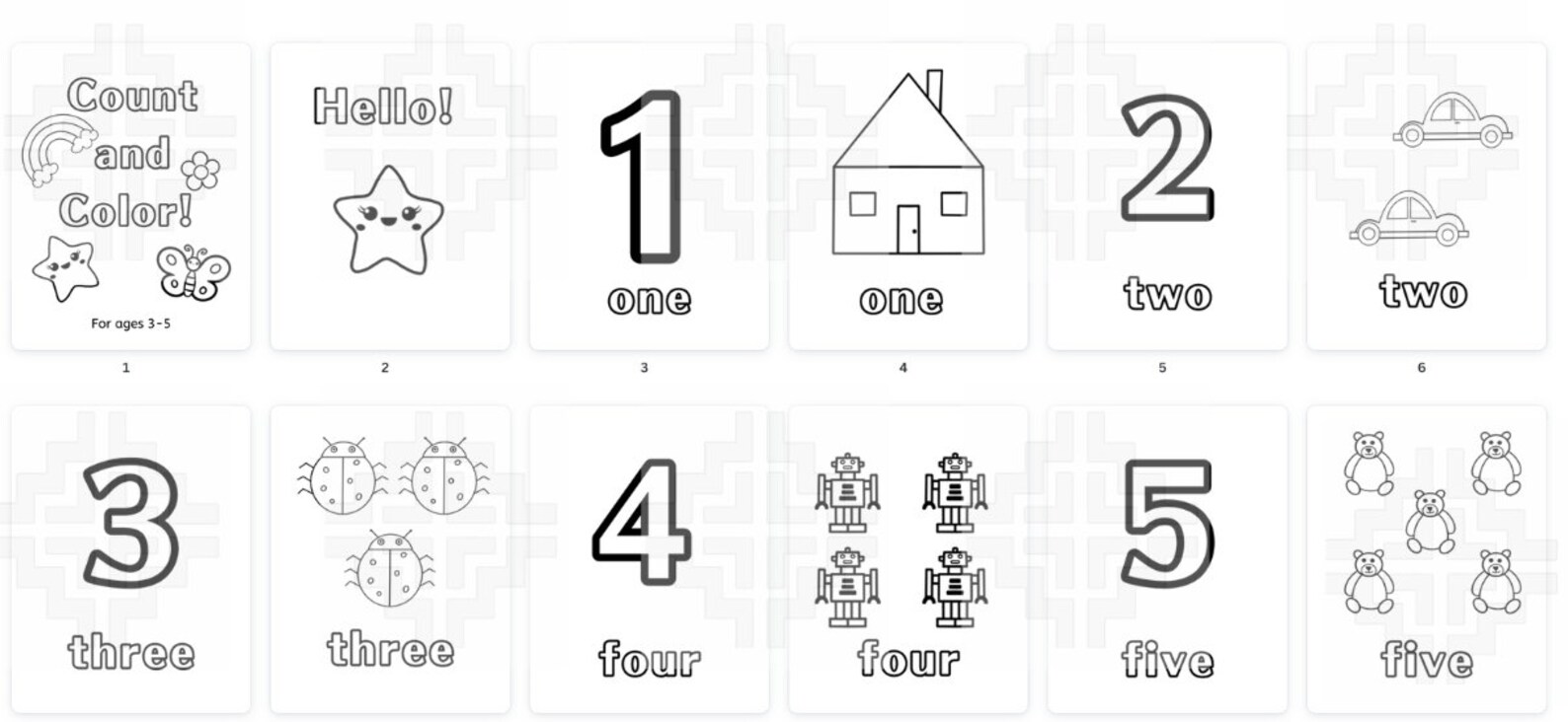 PRINTABLE Count and Color Pages - Etsy