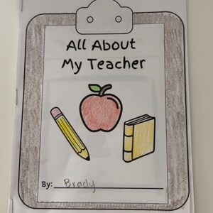 PRINTABLE All About My Teacher Booklet - Etsy