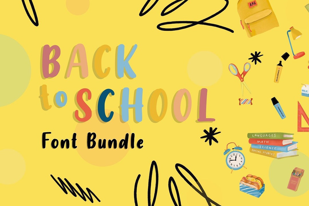 Back to School Font Bundle, Cute Handwritten Fonts, Modern Fonts ...