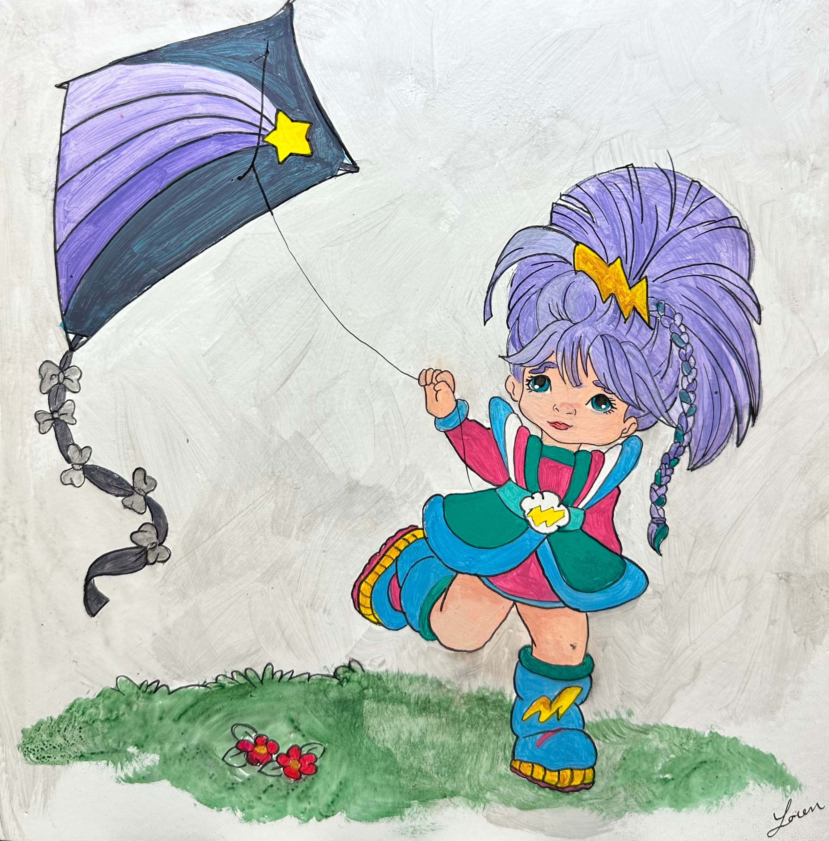 Rainbow Brite Stormy Color Kid Painting - Etsy
