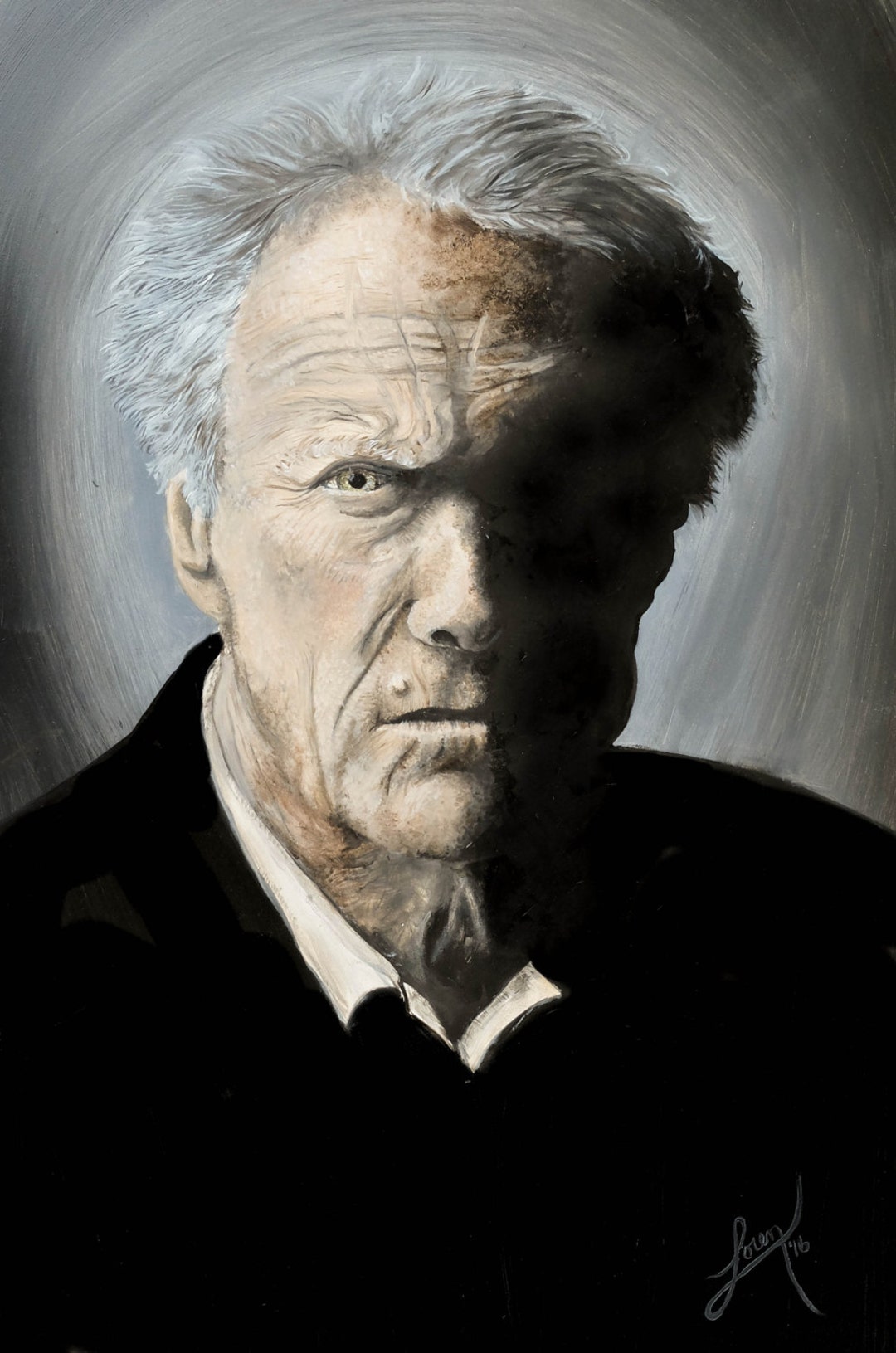 Clint Eastwood Crusty Portrait - Etsy
