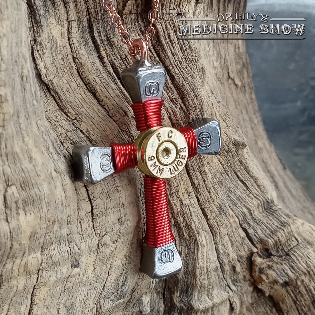 Bullet Shell Horseshoe Nail Cross Red Wire Wrap - Etsy