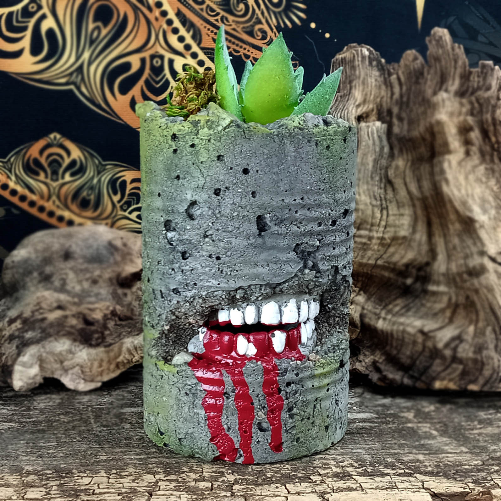 Grinning Teeth Concrete Planter - Etsy