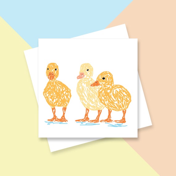 Ducklings Greetings Card Blank Inside Plastic Free | Etsy