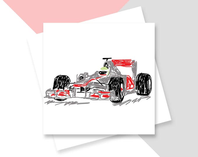 Racing Car Greetings Card - Blank Inside - Plastic Free - Etsy