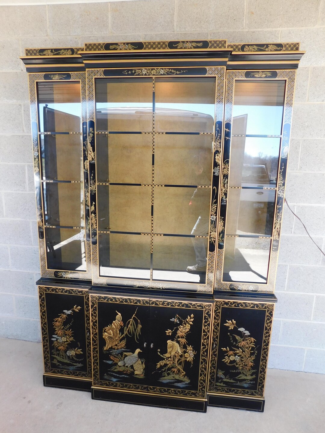 Drexel Et Cetera Chinoiserie Decorated 1 Pc Lighted Display Cabinet ...
