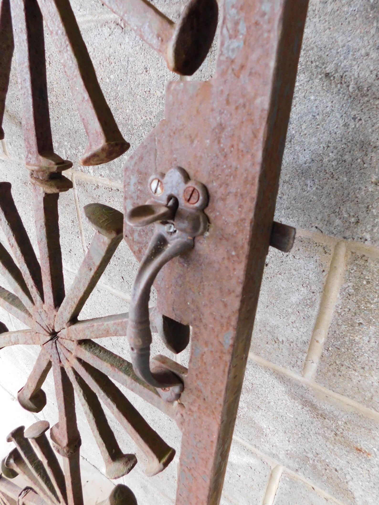 Monumental Hand Crafted Railroad Tie Design Gate 85h X 40w (shipping is ...