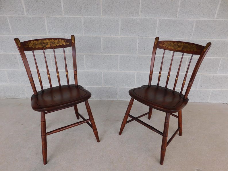 L Hitchcock Maple Stenciled Arrow Back Chairs - a Pair (shipping is Not ...